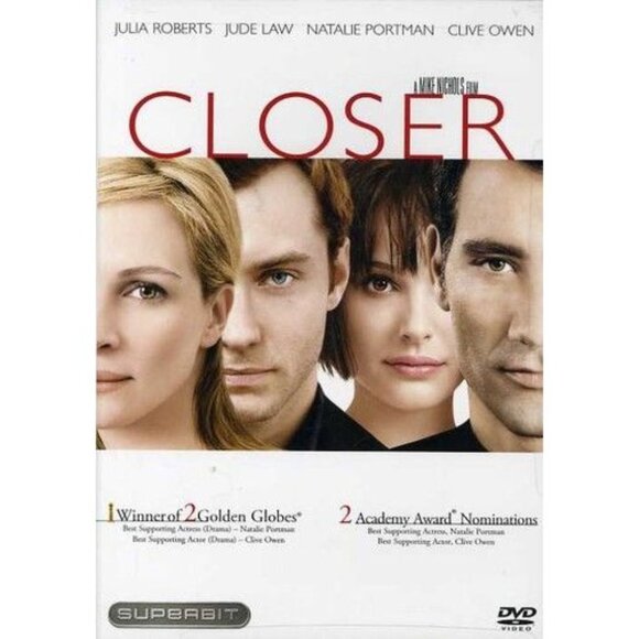 Columbia Pictures | Media | Closer Dvd Rated R Julia Roberts Jude Law Natalie Portman Clive Owen ...